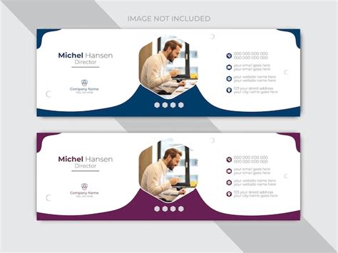 이메일 서명 템플릿 디자인 또는 페이스북 커버 템플릿 프리미엄 벡터