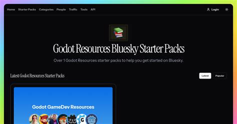 Godot Resources Bluesky Starter Packs 1 Lists • Mar 2025