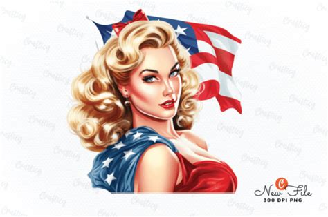 Beautiful Pretty Pin Up Woman Clipart Graphic By Graftify · Creative