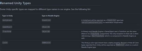Types In Needle Engine 🌵 Needle Engine Needle