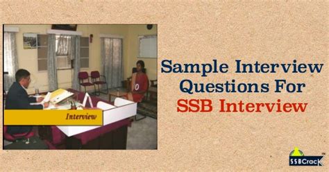 Sample Interview Questions For Ssb Interview