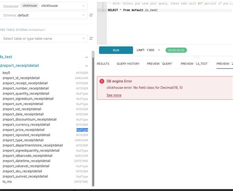 Clickhouse Error No Field Class For Decimal Issue Apache Superset GitHub