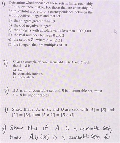 Solved Determine Whether Each Of These Sets Is Finite Chegg