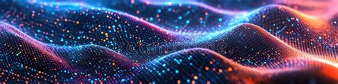 Abstract Digital Wave Pattern With Glowing Pink And Blue Particles Symbolizing Futuristic