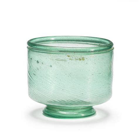 Bonhams A Large Late Roman Bluish Green Glass Bowl