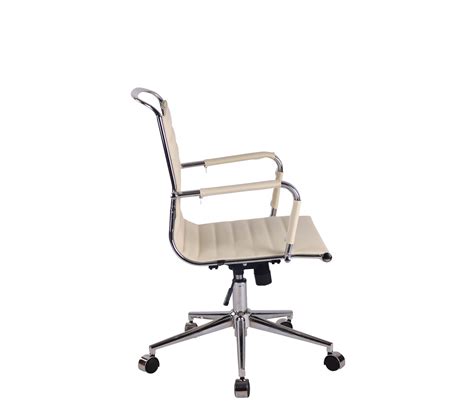 Chaise De Bureau Barton En Similicuir Ou Cuir Véritable Crème