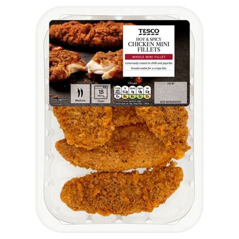 Tesco Hot And Spicy Breaded Chicken Mini Fillets 305g Tesco Groceries