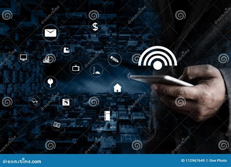 Internet Iot Man Use Smartphone Internet Of Things Technology Stock Image Image Of Global