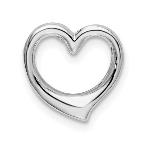 Sterling Silver Polished Heart Slide Unclaimed Diamonds
