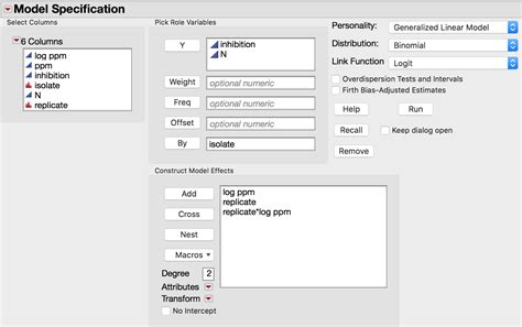 Probit Analysis Fit Testing Regression And Replicates Jmp User