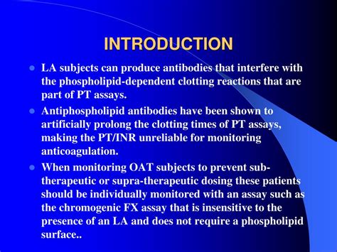 Ppt A Multi Laboratory Evaluation Of A Chromogenic Factor X Assay For