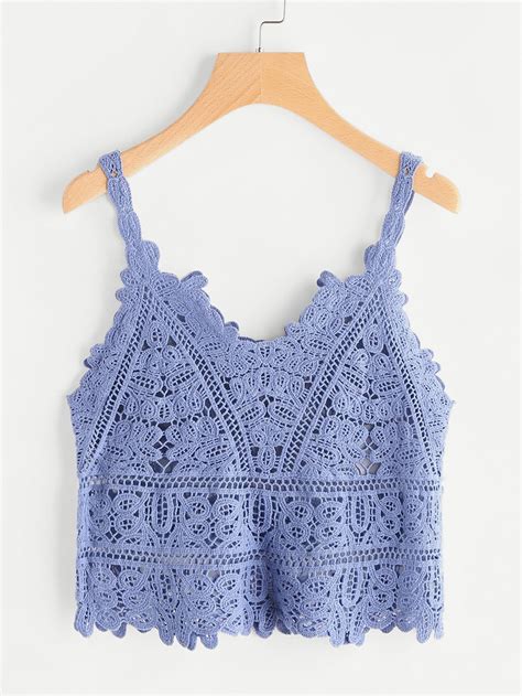 Hollow Out Crochet Lace Topfor Women Romwe