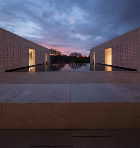 Limestone Walls Define Sequence Of Courtyards At Arizona Desert Home By