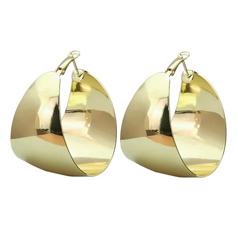 Manilai Brede Lichtmetalen Chunky Oorringen Voor V Vicedeal