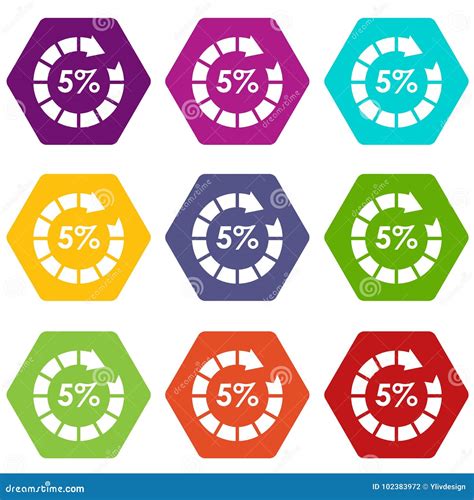 Hexahedron Determinado Del Color Del Icono De La Carga De La Muestra