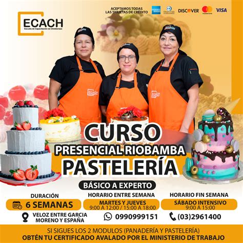 CURSO PRESENCIAL DE PANADERÍA PASTELERIA EN RIOBAMBA ECACH