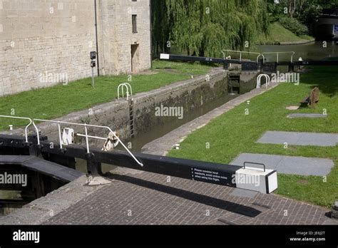 One Of The Lower Locks In The Bath Flight On The Kennet And Avon Canal