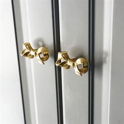 Bow Knob Solid Brass Knob Cabinet Pulls Drawer Knob Dresser Pull Knobs