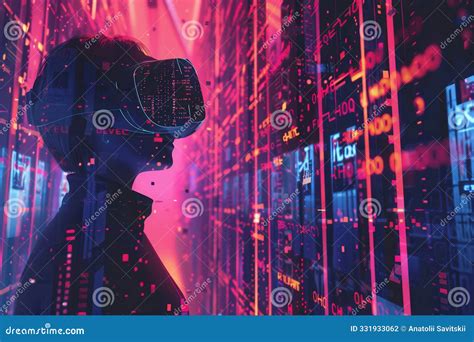 a hacker navigates a virtual space filled with digital locks and complex codes while wearing a