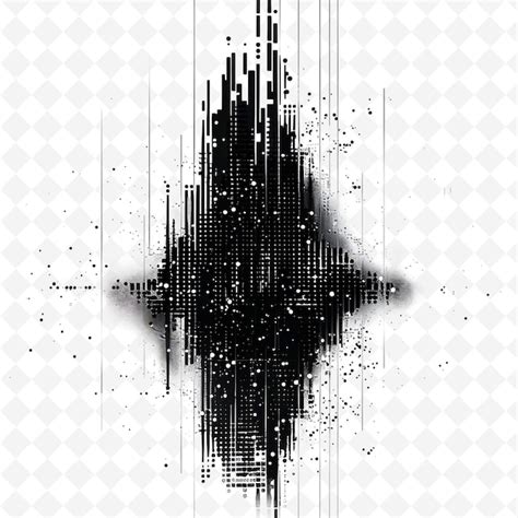 Premium PSD Png Pixelated Grid Glitch With Binary Code Patterns
