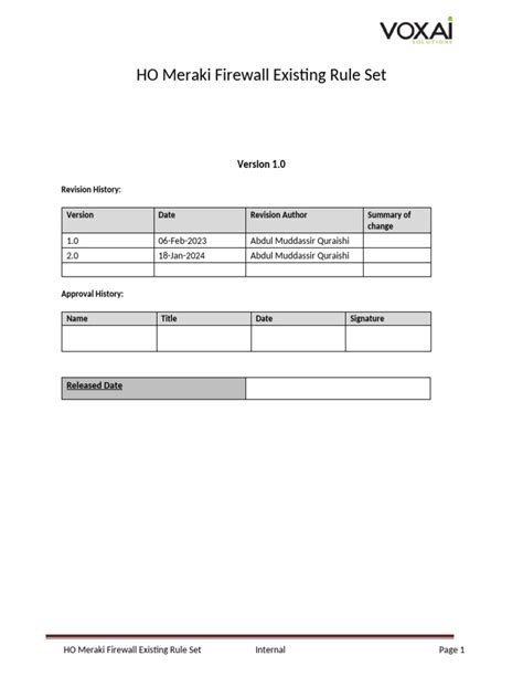 Meraki Firewall Rule Set 2 0 Pdf