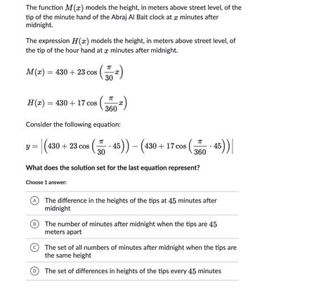 The Function M X Models The Height In Meters StudyX