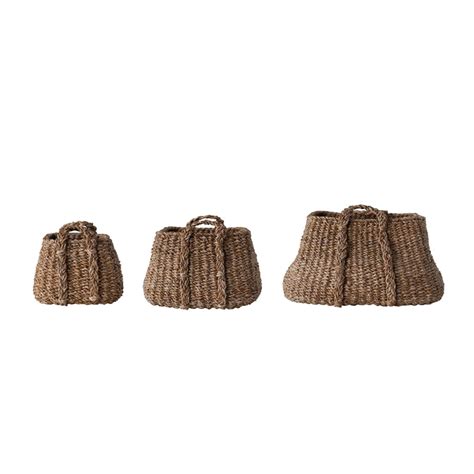 Woven Seagrass Basket Whandle
