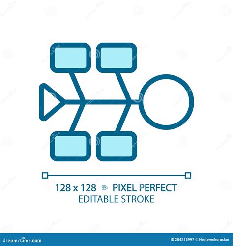 Fishbone Diagram Light Blue Icon Stock Vector Illustration Of Layout