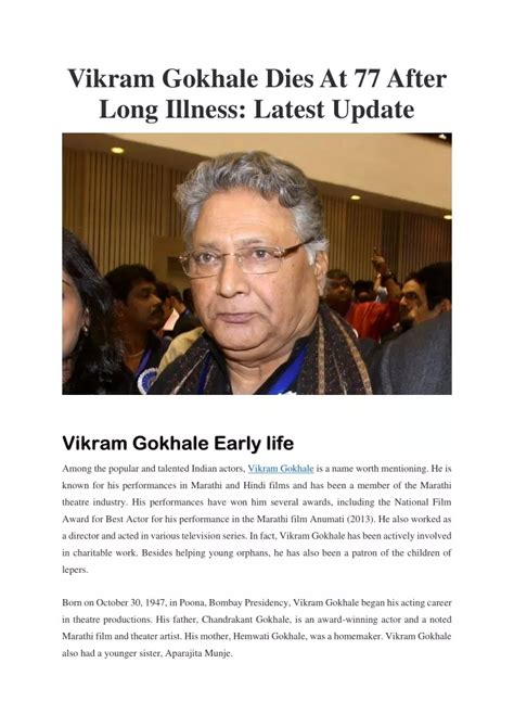Ppt Vikram Gokhale Dies At 77 After Long Illness Powerpoint