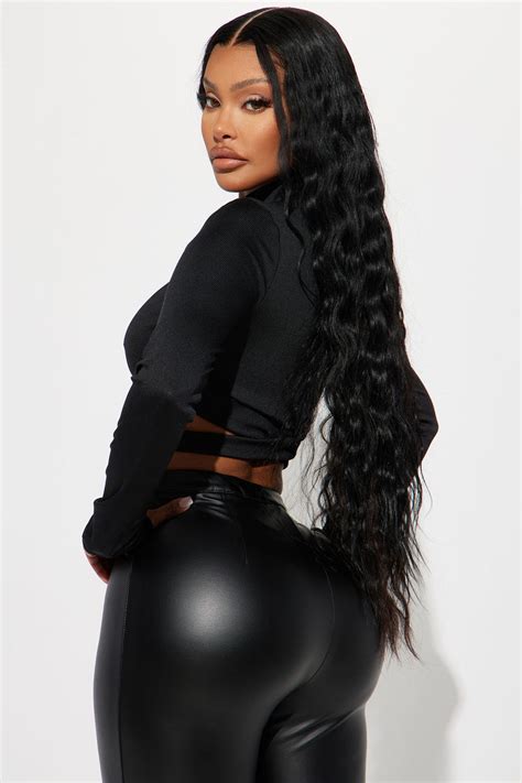 Kristen Mock Neck Top Black Fashion Nova Knit Tops Fashion Nova