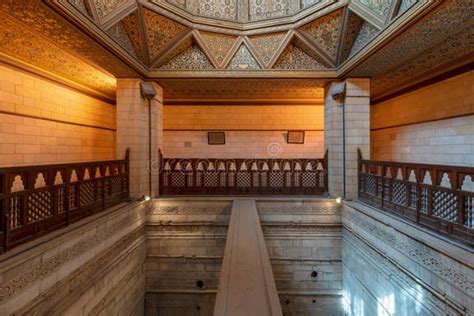 Interior Del Edificio Del Nilometer Un Dispositivo Egipcio Antiguo De La Medida Del Agua Usado