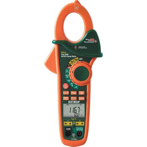 Extech EX840 NISTL AC DC True RMS Clamp DMM Meter With IR Thermometer