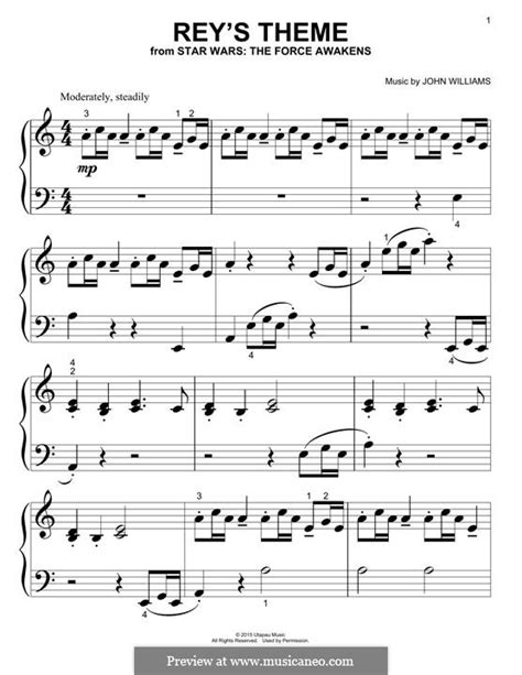 Reys Theme From Star Wars The Force Awakens Por J Williams Em