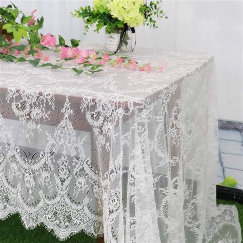 Amazon Fanqisi Ivory Lace Tablecloth 2 Pieces 60x120 Inches