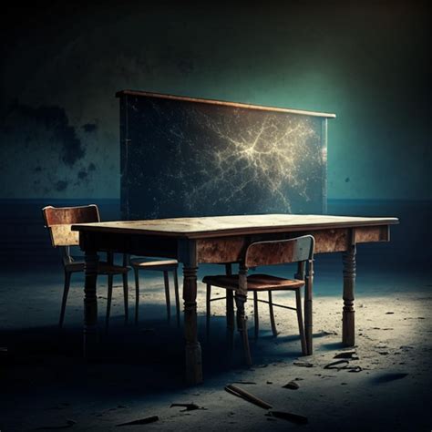 Premium Photo Blackboard Chalkboard Visual Aid Classroom School Desk