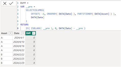 solved need help with date difference between values with