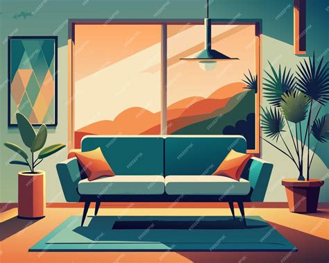 Modern Couch Vector Illustration Flat 2 Premium Ai Generated Vector