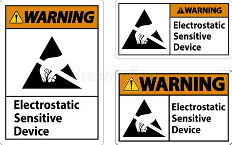 Warning Electrostatic Sensitive Device Sign On White Background Stock