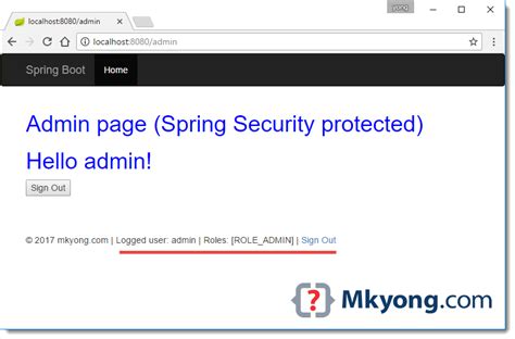 Spring Boot Spring Security Thymeleaf Example Mkyong