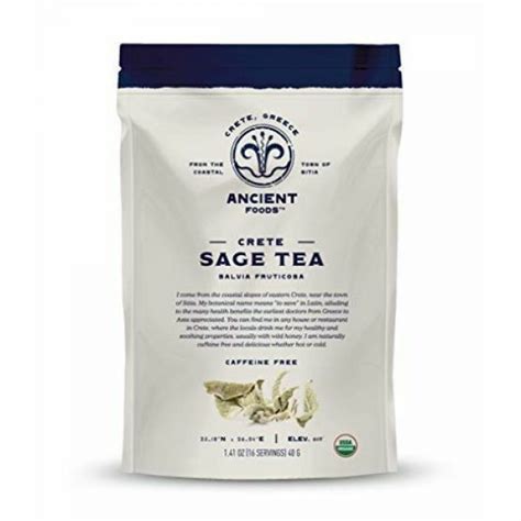 Ancient Foods 유기농 크레탄 세이지 티 및 천연 카페인 프리 크레테 그리스 루즈 리프 40g Us 티몬