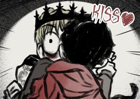 A Drawing Of Two People Hugging Each Other With The Words Kiss Written