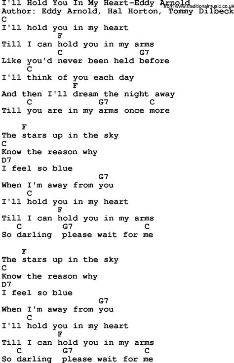 Country Musicill Hold You In My Heart Eddy Arnold Lyrics And Chords