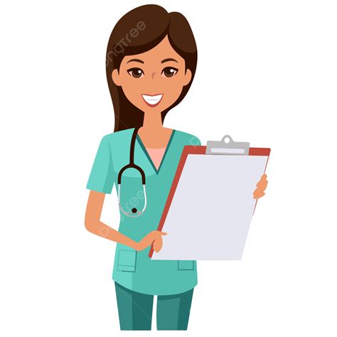 Nursing Assessment Clipart The Cartoon Female Doctor Is Holding A