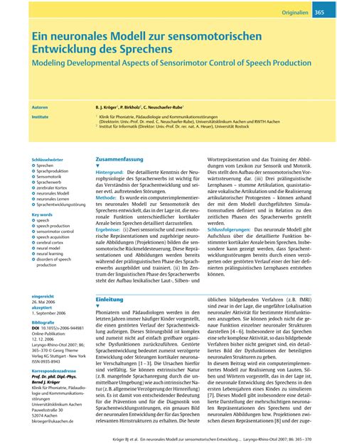 Pdf Modeling Developmental Aspects Of Sensorimotor Control Of Speech
