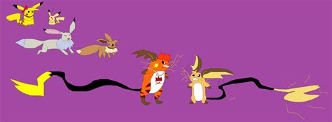 Pikachu Pikachu Eevee Eevee Raichu Raichu By Marineandland On Deviantart