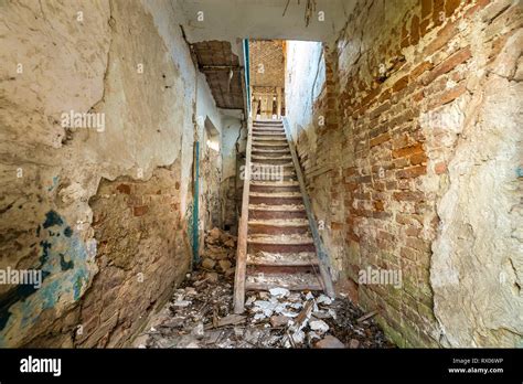Large Spacious Forsaken Empty Basement Passageway Of Ancient Building