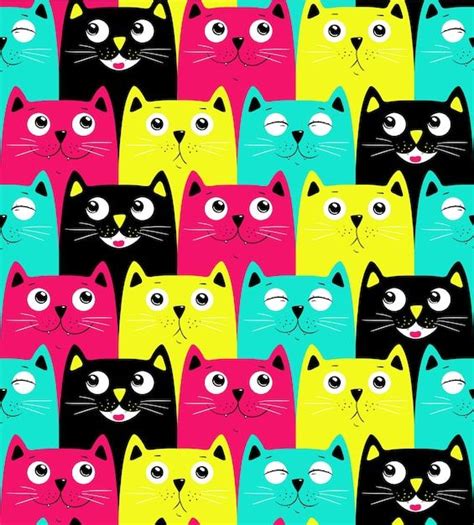 Colorful Cats Seamless Pattern