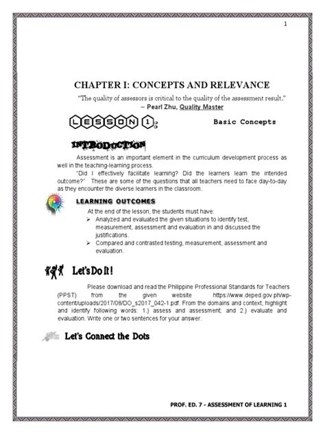 Chapter 1 Lessons 1 4 Pdf Educational Assessment Learning