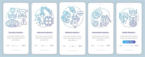 Premium Vector Types Robotics Onboarding Mobile App Page Screen Vector Template