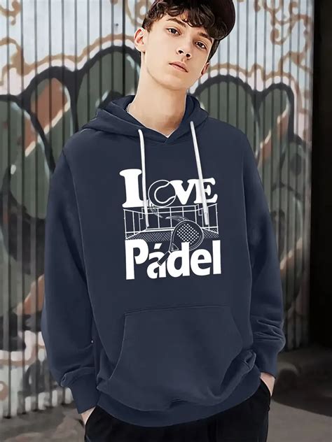 Love Print Mens Pullover Round Neck Hoodies Kangaroo Pocket Temu Ireland